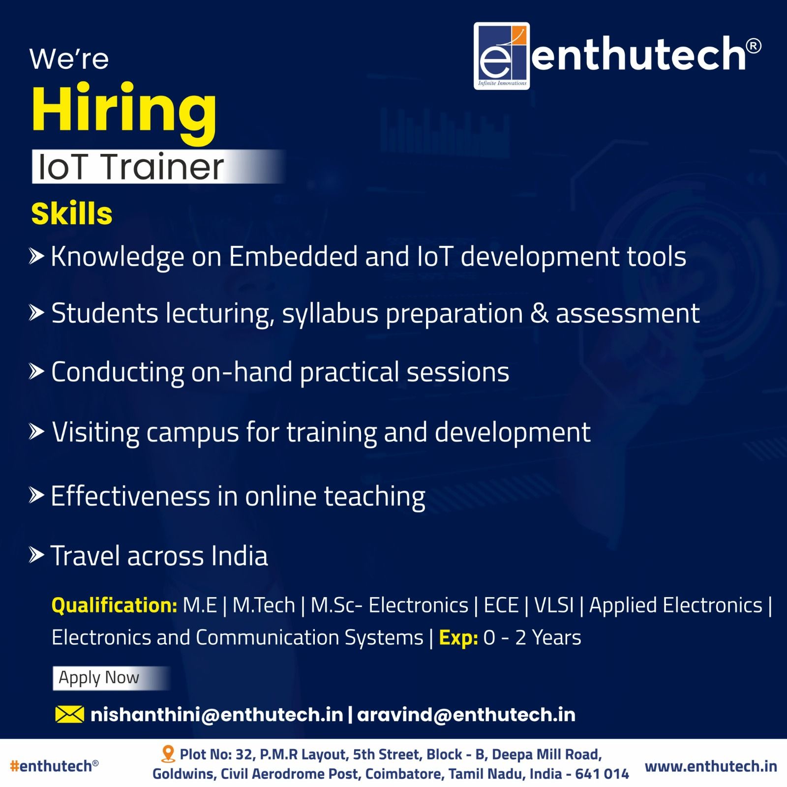 Careers | Enthu Technology Enthu Technology