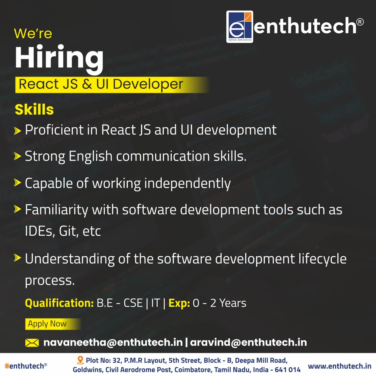 Careers | Enthu Technology Enthu Technology